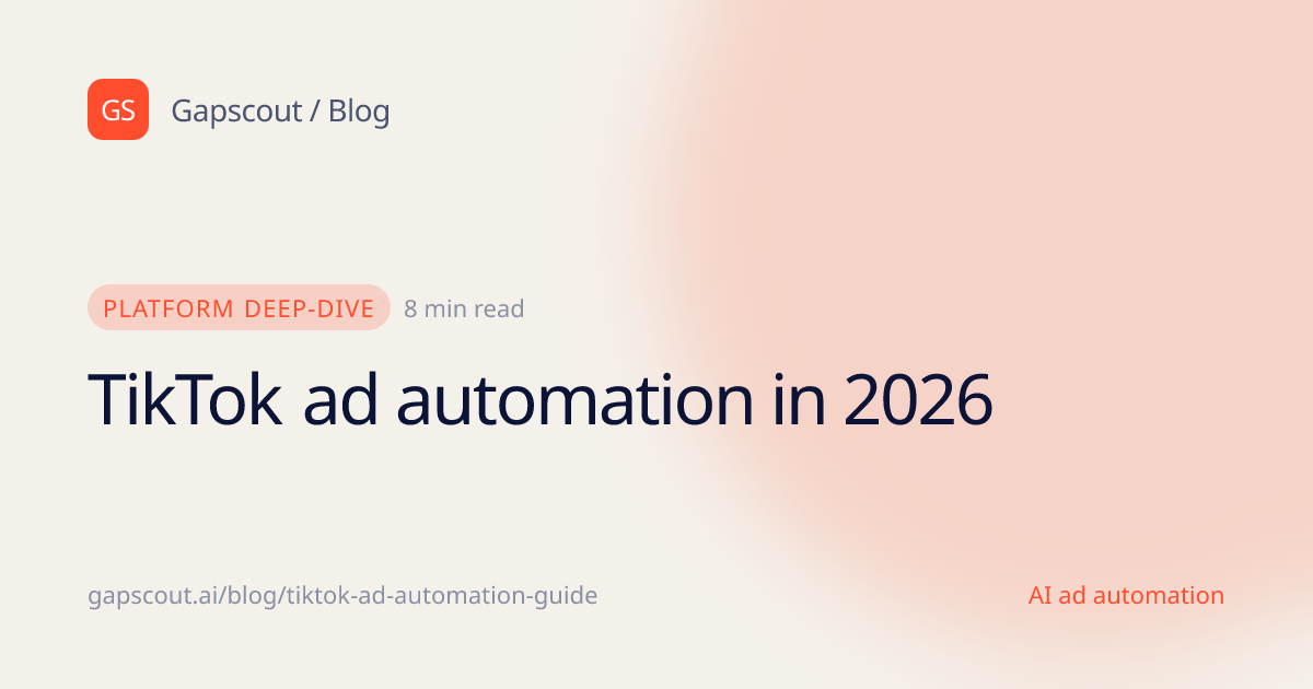TikTok Ad Automation: The 2026 Operator's Guide - Gapscout
